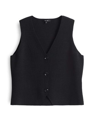 OPUS Damen Weste | Anzugweste DIFORA Slim aus Milano Strick black, 36