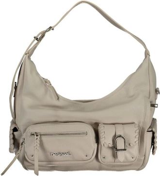 Desigual Femme, Sacs, Beige, Taille: ONE Size Sac Blanc avec Bandouli&egrave;re R&eacute;glable