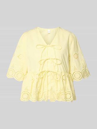 Vero Moda Bluse mit Lochstickerei und Schn&uuml;rung Modell CORNELIA