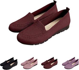 Generic Mocassins orthop&eacute;diques en tricot confortable pour femme, chaussures de marche antid&eacute;rapantes, tendance, l&eacute;g&egrave;res, en maille respirante, semelle souple