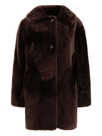 Break & Walk Mantel aus Schafsleder - Braun