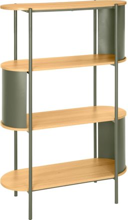 Xora Regal, Gr&uuml;n, Natur, Holzwerkstoff, 4 F&auml;cher, 80x133.5x33.8 cm, Wohnzimmer, Regale, B&uuml;cherregale