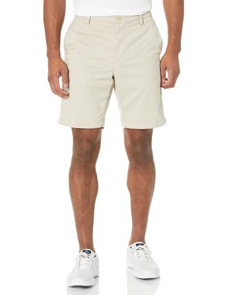 Amazon Essentials Herren Schmal geschnittene elastische Golfshorts, Stone, 31W