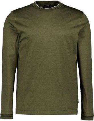HUGO BOSS Herren Longsleeve gr&uuml;n Baumwoll-Jersey