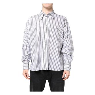 Dolce & Gabbana Gestreiftes Button-Down-Casual-Shirt - - Shirts - Herren - Wei&szlig; - L