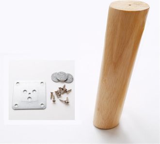 Generic 4er-Set M&ouml;belbeine aus Holz, 6-70 cm (2,36-27,56 Zoll), Sofaf&uuml;&szlig;e, Bettbeine aus massivem Gummibaumholz(25cm-Angled Legs)