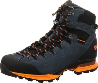 Hanwag M Makra Trek GTX Blau - Gore-Tex Technischer wetterfester Herren Bergschuh, Größe EU 41.5 - Farbe Steel - Orang