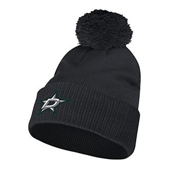 adidas Bonnet &agrave; pompon NHL avec poignets, Dallas Stars Noir, taille unique