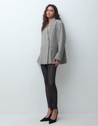 Vero Moda blazer oversize &agrave; carreaux avec d&eacute;tail fendu en neutre