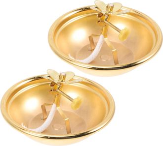 Valiclud jojofuny 2st&uuml;cke Runde &Ouml;llampenhalter aus Legierung im Vintage-Stil mit Docht f&uuml;r Ghee-&ouml;llampen Einstellbare Retro-Lampe f&uuml;r Religi&ouml;se Zwecke Meditati