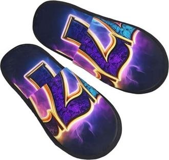 Generic Pantoufles imprim&eacute;es 777 pour femmes, chaussures dint&eacute;rieur duveteuses &agrave; semelle souple, pantoufles &agrave; enfiler pour lint&eacute;rieur et lext&eacute;rieur