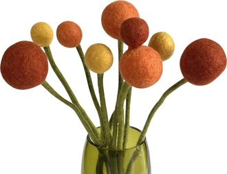 &Eacute;n Gry & Sif 9 Filzblumen - Kleiner Blumengru&szlig; - Blumenstrau&szlig; - Fair Trade - handgemacht (orange)