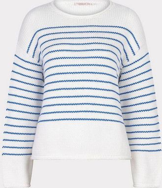 Esqualo Strickpullover Esqualo Strickpullover Gestreift Weiß/Blau