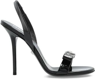 Versace Sandalen - Patent Calf Leather Sandals - Gr. 38 (EU) - in Schwarz - f&uuml;r Damen