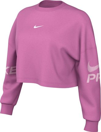 Nike Nike Damen Df FLC Crew Tt Grx Sweatshirt, Playful Pink/Pink Foam/White, L