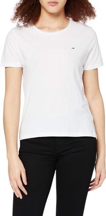 Tommy Hilfiger Damen TJW Slim Jersey C Neck T-Shirt, Weiß, XS