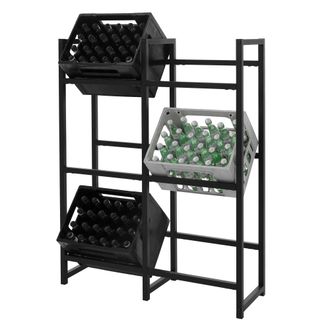 ML Design ML-Design Getr&auml;nkekistenregal f&uuml;r 6 Kisten, 91x31x116,5cm, Stahl, freistehend, Standregal f&uuml;r Getr&auml;nkekisten, Getr&auml;nkeregal Kastenregal Kistenregal Bi