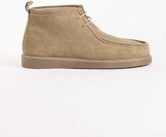 Asos Schn&uuml;rstiefel im Apron-Stil mit Gummisohle in steinfarbenem Wildleder-Neutral