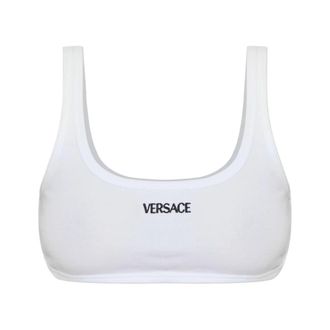 Versace Femme, Sous-v&ecirc;tements, Blanc, Taille: 38 FR Haut c&ocirc;tel&eacute; en coton