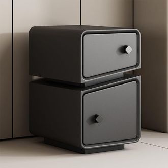 Generic Moderner Nachttisch Aus Leder Mit 2 Schubladen - Nachttisch Aus Massivholz for Schlafzimmer Und Wohnzimmer (14 B X 16 T X 20 H, Beige)(C,30x40x50cm(12