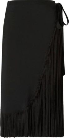 Pinko Pinko, Femme, Jupes, Noir, Taille: 40 FR Bacedasco Fringe Wrap Skirt