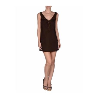 Ermanno Scervino Geh&auml;keltes V-Ausschnitt &Auml;rmelloses Minikleid - - Dresses - Damen - Braun - S