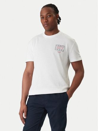 Tommy Jeans T-Shirt DM0DM22319 &Eacute;cru Regular Fit