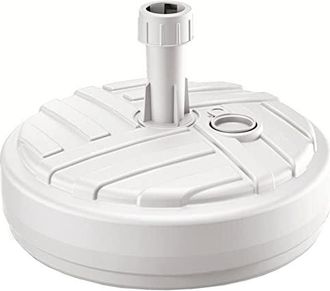 Prosperplast Runde Polyethylen -Regenschirm -Basis mit gestreiftem Design 39 x 39 x 13 cm in Wei&szlig;