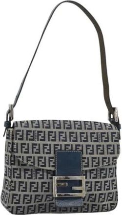 Fendi Sac bandouli&egrave;re Zucchino en toile Pre-owned - Femme - Pre-owned - Gris - Taille: ONE Size