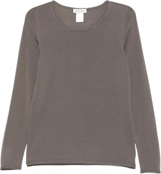 Le Tricot Perugia Oberteil mit Rundhalsausschnitt - Braun