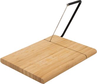 Point-Virgule Käsebrett und Käseschneider mit Draht Bambus, 28,5x23x2cm