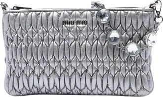 Miu Miu Sacoche Pre-owned - Femme - Pre-owned - Gris - Taille: ONE Size