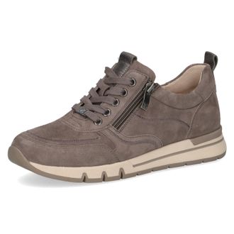 Caprice Caprice Comfort Damen Sneaker flach aus Leder Mehrweite H, Braun (Taupe Comb), 41 EU