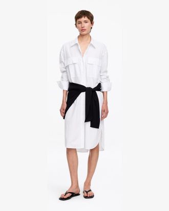 Arket Hemdkleid Aus Baumwolle -Wei&szlig;