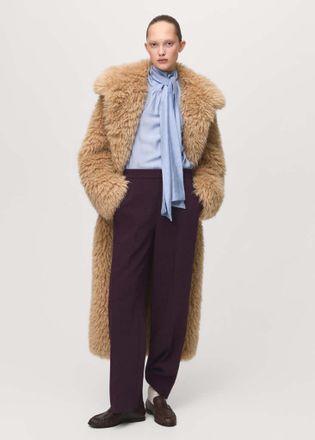 Mango Gerade Hose mit hohem Bund pflaume - Damen - 34 - MANGO