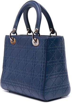 Dior Hobo Bags - Medium Ultra Matte Calfskin Embossed Cannage Lady - Gr. unisize - in Blau - f&uuml;r Damen