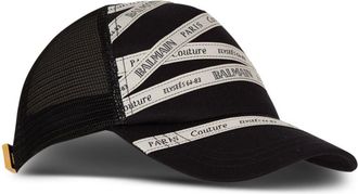 Balmain casquette à logo imprimé - Noir