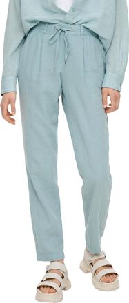 QS by s.Oliver Damen 2143789 Hose lang Leinenmix, t&uuml;rkis 6103, 42/30