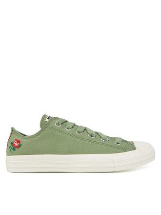 Converse Sneakers aus Stoff Chuck Taylor All Star Rose Cross Stitch A13658C Gr&uuml;n