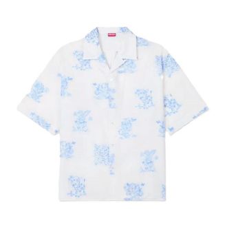 Kenzo Homme, Chemises, Blanc, Taille: M Cartoon Hawaiian Shirt