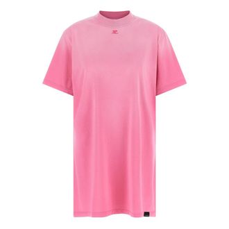 Courr&egrave;ges Solarized T-Shirt Kleid - - Dresses - Damen - Rosa - XS