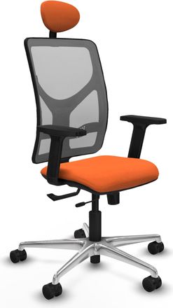 Piqueras y Crespo Schreibtischstuhl aus Netzstoff, mit 2D-Armlehnen, h&ouml;henverstellbarer Lendenwirbelst&uuml;tze und festem Kopfteil, ausgestattet mit Syncro/Traslack und Sch