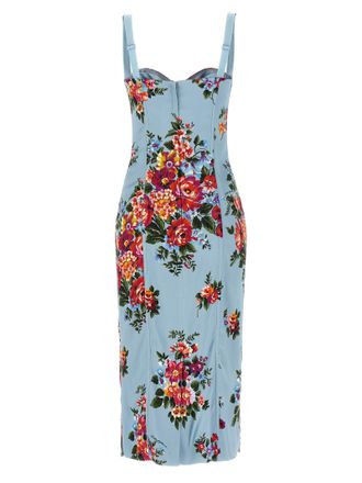 Dolce & Gabbana Womens Blue Viscose Midi Dress