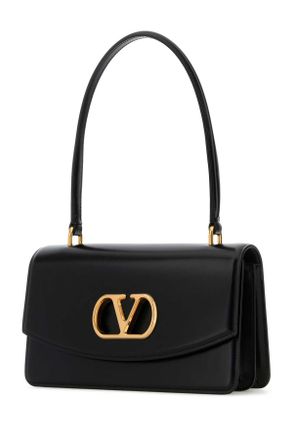 Valentino Garavani Womens Black Leather Vain Shoulder Bag Nero Calf - Bos Taurus Borse A Mano