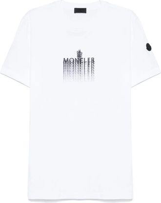 Moncler t-shirt à logo délavé - Blanc