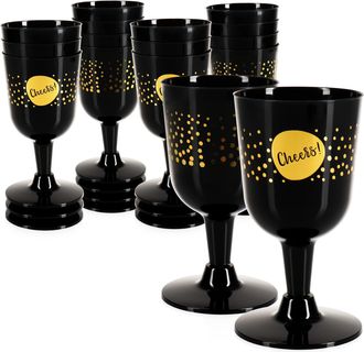 Com-Four 16x Mehrweg Weinkelch - Weingläser aus Kunststoff für Party, Camping und unterwegs - Weinbecher spülmaschinengeeignet - Kunststoffglas - Plastikbecher