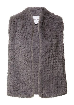 Comma Outdoorjacke Outdoor-Weste Weste aus gestricktem Kunstpelz