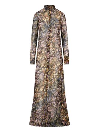 Dries Van Noten Langes Jacquard-Hemdkleid
