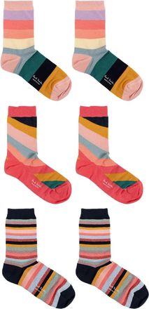 Paul Smith 3er-Set Socken mit Swirl-Muster - Gelb
