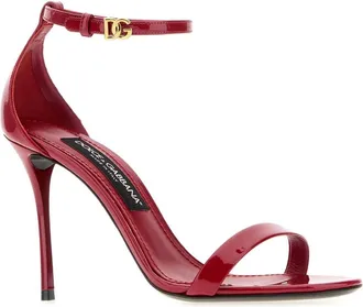 Dolce & Gabbana Womens Red Leather Sandals Rosso Scarpe Con Tacco High Heel Shoes